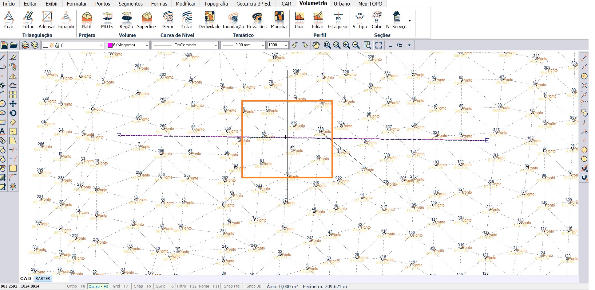 Perfil > Greide > Exportar cotas do greide – Materiais de Suporte Técnico
