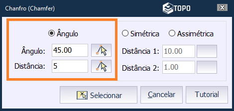 Inserir Chanfro (Chamfer) - CH – Materiais de Suporte Técnico