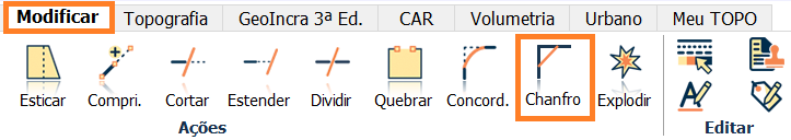 Inserir Chanfro (Chamfer) - CH – Portal Métrica de Suporte Técnico