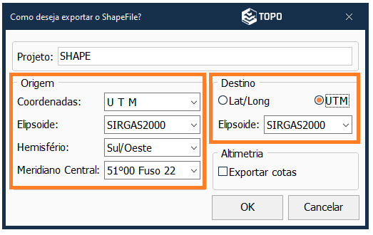 Projeto Shape (*.SHP): Criar – Portal Métrica de Suporte Técnico